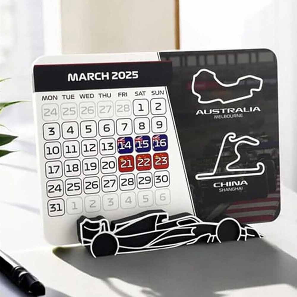 F1 Calendar Formula 1 Racing Desktop Calendar with/without F1 Car Stand ...