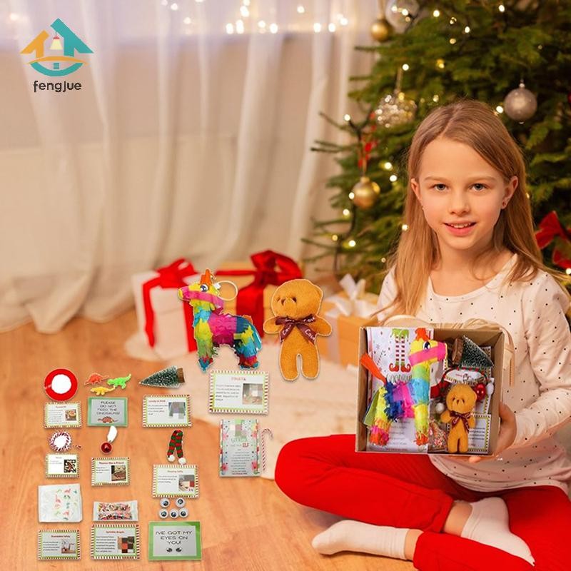 Fengjue Elf Kit 24 วันคริสต์มาสสนุก Elf กิจกรรม Elf Props Elf อุปกรณ์เสริม Elf Mischief Prop ...