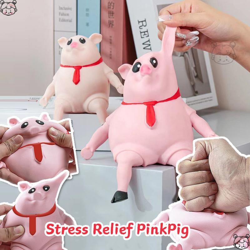 ความเครียดบรรเทา PinkPig น่ารักฟาร์มสัตว์บีบของเล่น Soft Fidget ของเล่น iath | Shopee Thailand