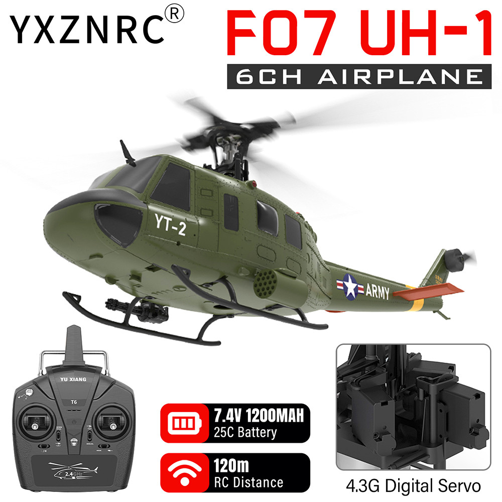 Yuxiang F07 UH-1 Huey Aileronless เฮลิคอปเตอร์ 2.4G 6CH มอเตอร์ไร้แปรง ...