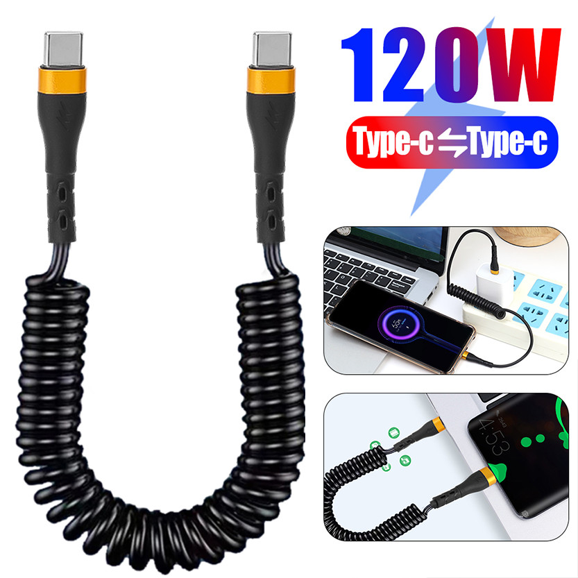 Pd 120W Spring Dual Type C Cable / 1M Quick Charging Data Wire ...