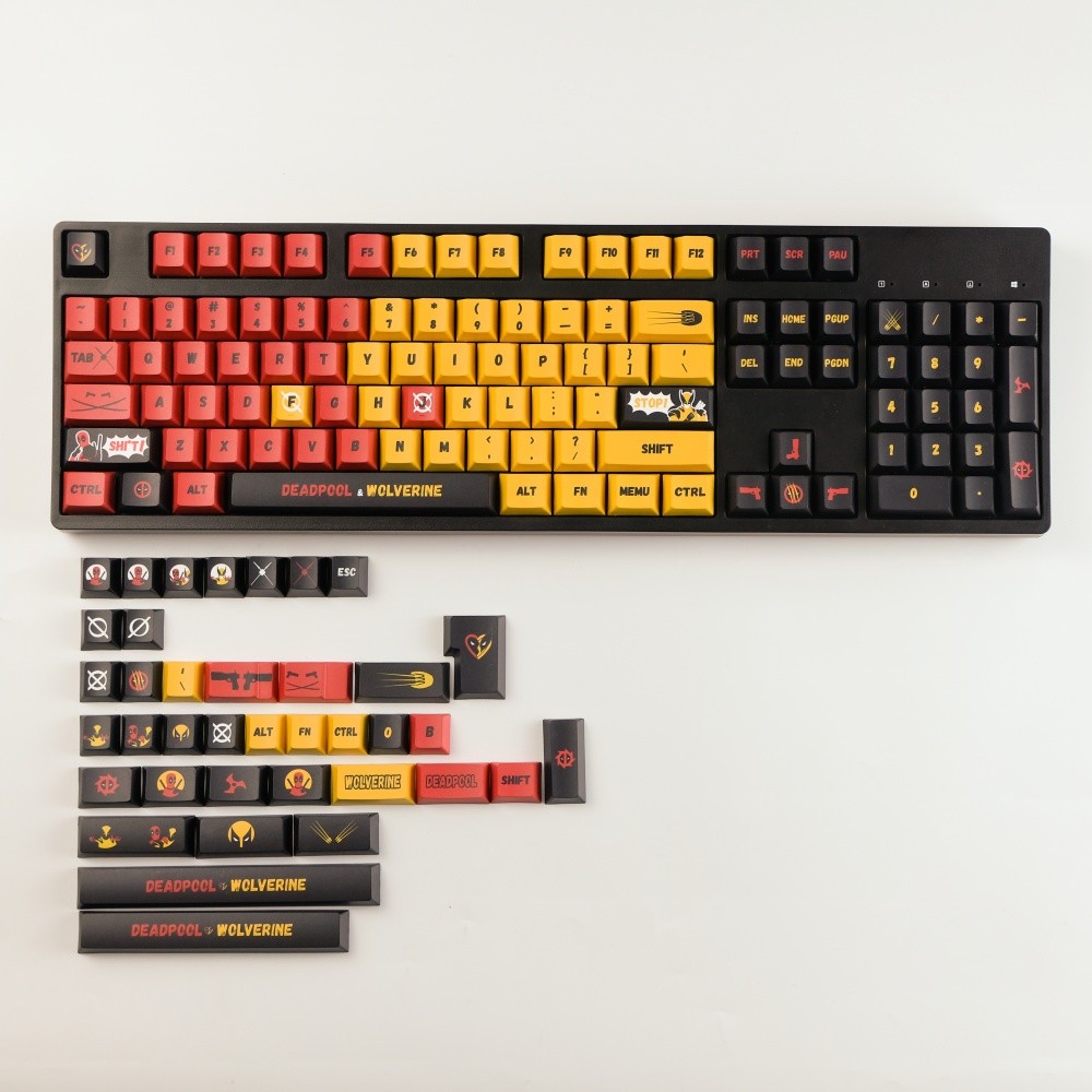 Deadpool & Wolverine Keycap Cherry Profile 140 คีย์ PBT ห้าด้าน Dye ...