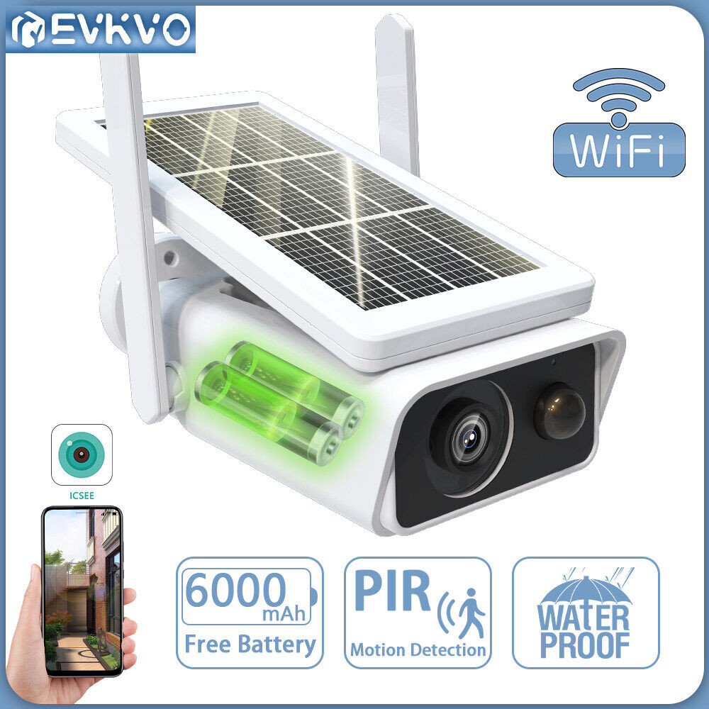 EVKVO Battery-included ICSEE PRO With Alexa 4MP Solar IP Camera ...