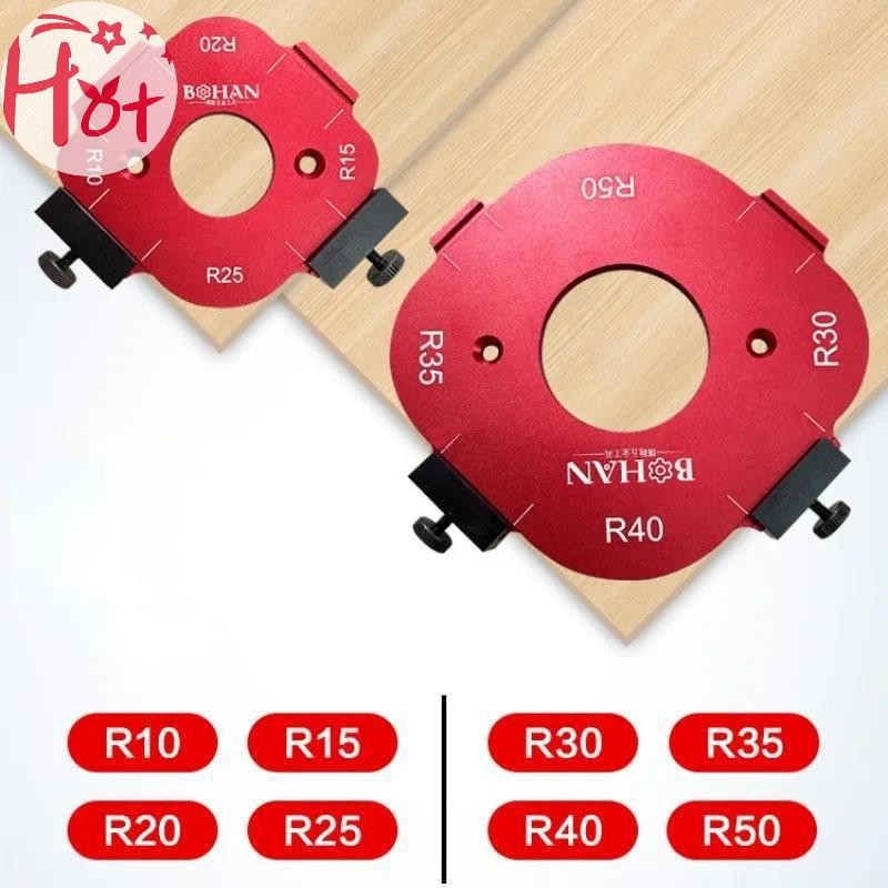 Ge 4in1 งานไม้ Router Arcs มุมตําแหน่งแม่แบบมุม Radius Routers R10-R50 ...