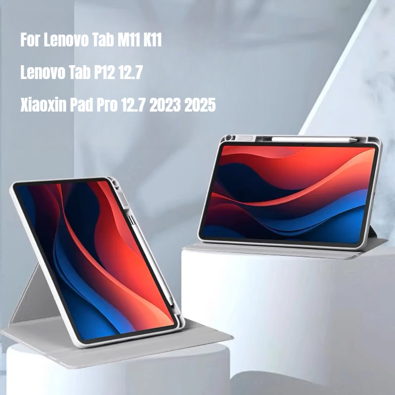360 หมุนสําหรับ Lenovo Tab M11 P12 12.7 พร้อมที่ใส่ดินสอสําหรับ Xiaoxin Pad 11 นิ้ว 2024 Pad Pro ...