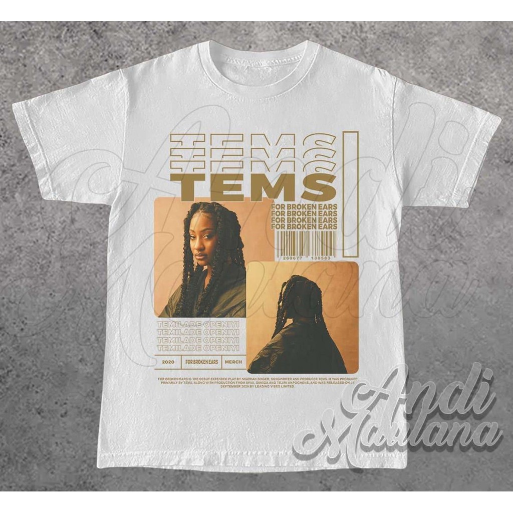 【รุ่นลิมิเต็ด】เสื้อยืด TEMS ของแท้จากอัลบั้ม For Broken Ears ลายวินเทจ ...