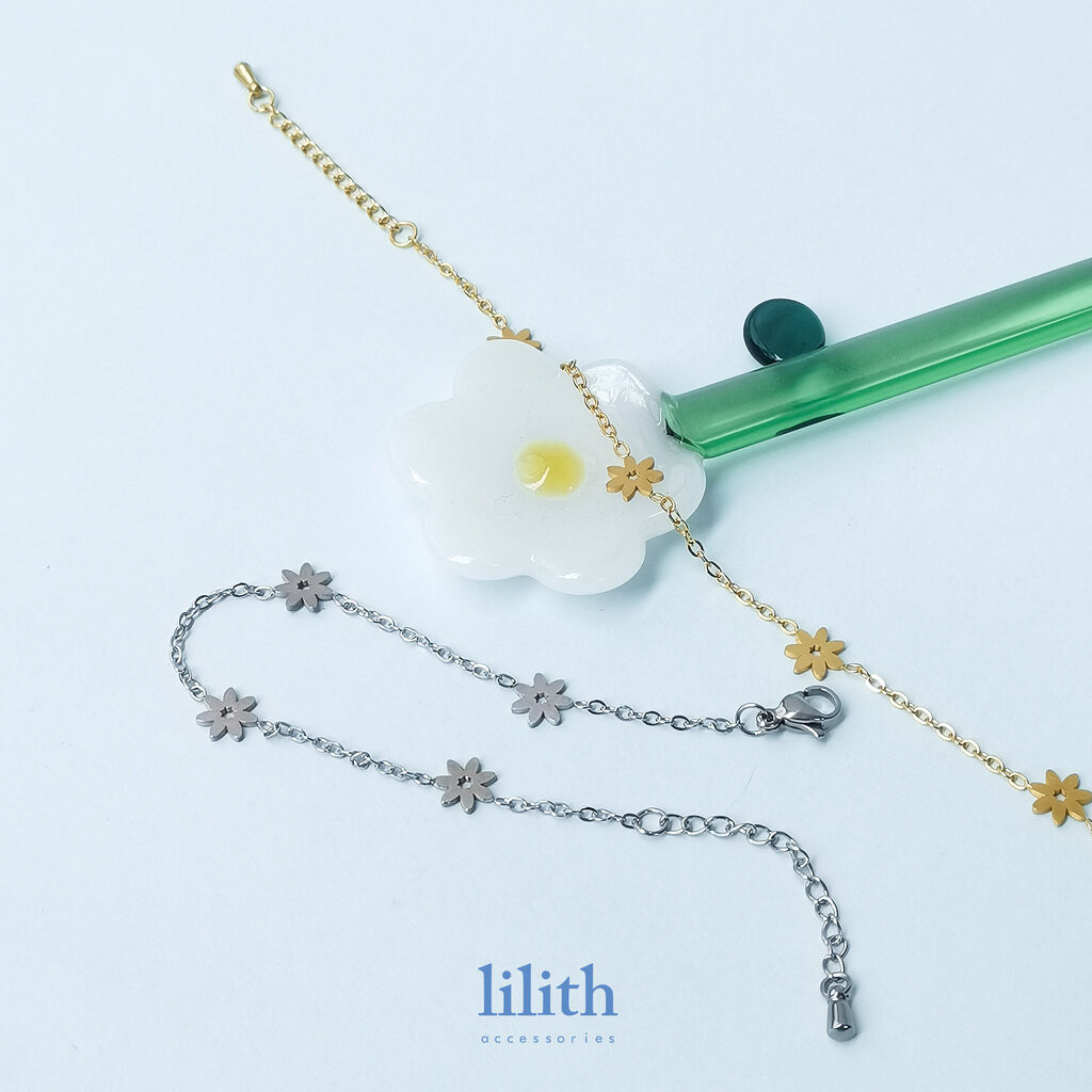 Lilith - Little Daisy Flower Stainless bracelet สร้อยข้อมือ ดอกไม้ ...