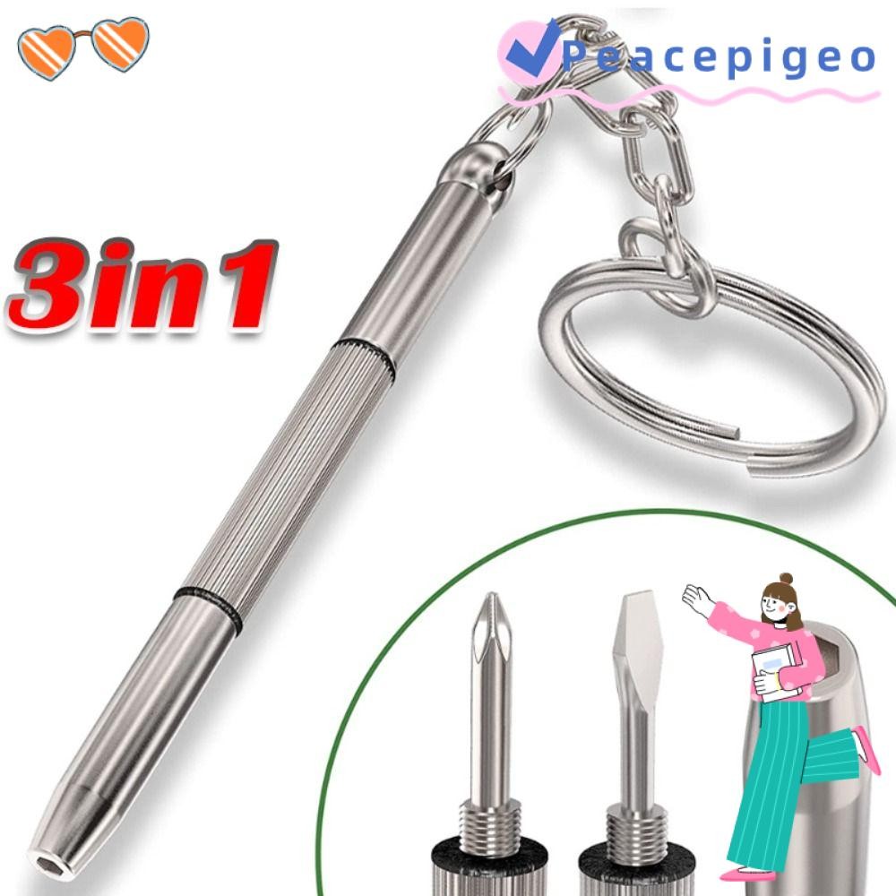 ชุดซ่อมไขควง PEACEPIGEO, ไขควงแว่นตาเหล็ก 3-in-1, เครื่องมือช่างแบบพกพาพร้อมเครื่องมือซ่อมแว่นตา ...