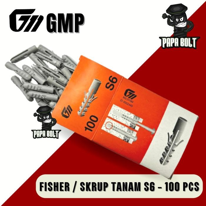 GMP Fiser Viser FISHER S6 6MM สกรูสลักเกลียวปลูก, 100 ชิ้น | Shopee ...