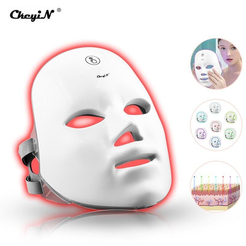 CkeyiN LED Red Light Therapy Face Mask 7 สี Photon วิทยุความถี่ฟื้นฟู ...