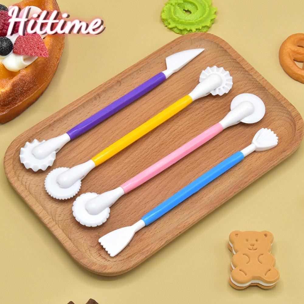 Hittime 4 ชิ้น/เซ็ต Fondant เค้กตกแต่งปากกา Modelling เครื่องมือ Pastry แกะสลักเครื่องตัด ...