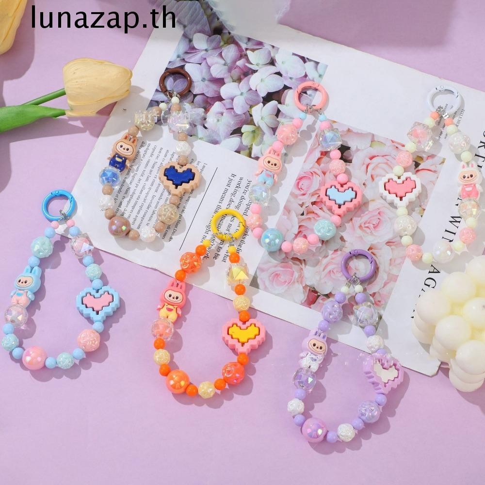 Lunazap ลูกปัด Labubu พวงกุญแจ, Handmade Bow Crayon Shin-chan โทรศัพท์ ...