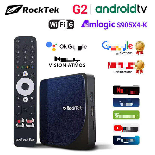 Rocktek G2 TV Box Android 12 S905X4-X 4g64g 4K เครือข่ายเล่น HD bt5 ...