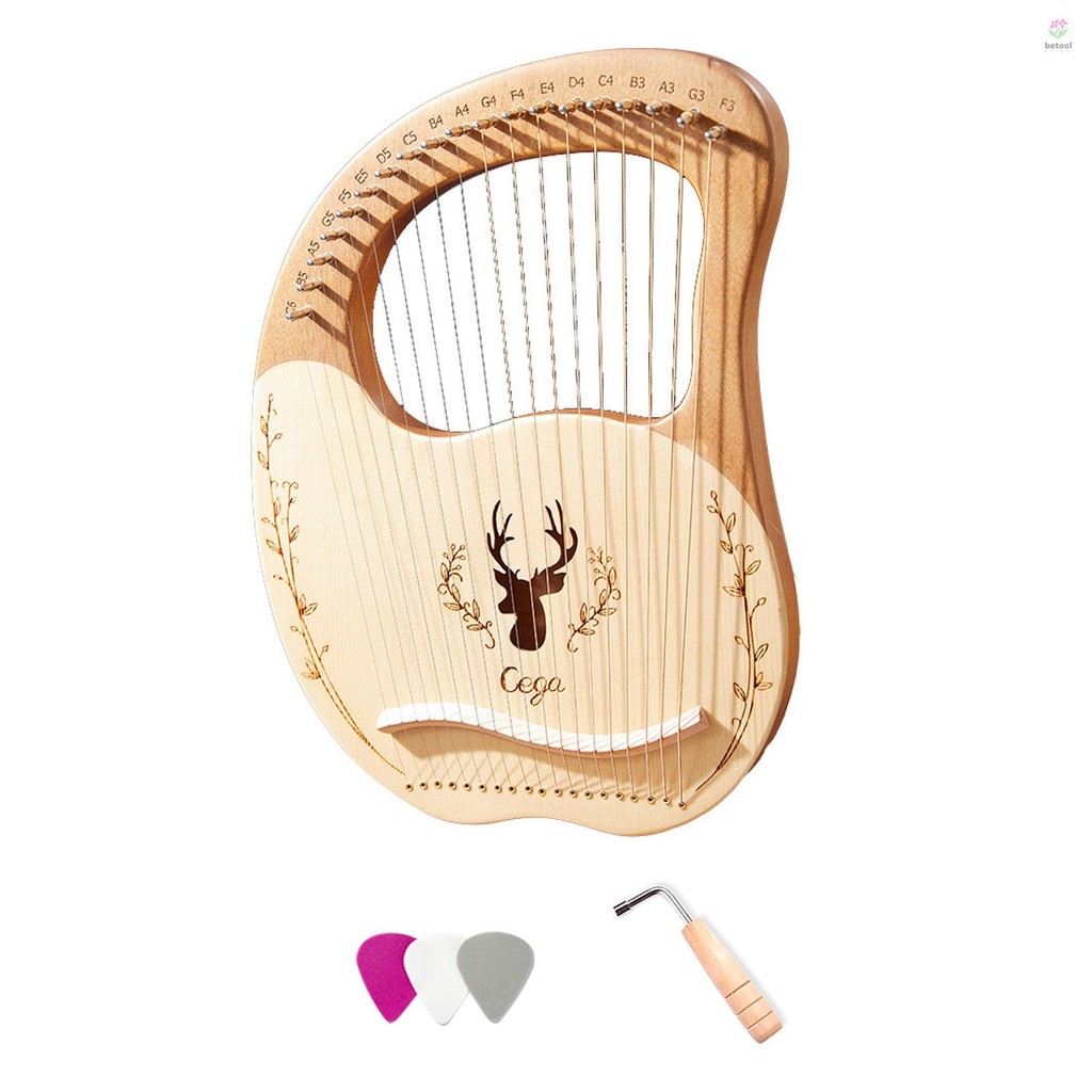 19-String ไม้ Lyre Harp Resonance กล่อง String Instrument พร้อมประแจ ...