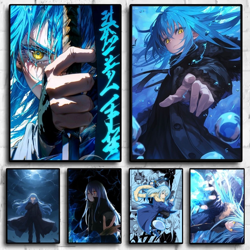 โปสเตอร์ผ้าใบไร้กรอบ - Rimuru Tempest Anime Art Wall Decor | พรีเมี่ยม ...
