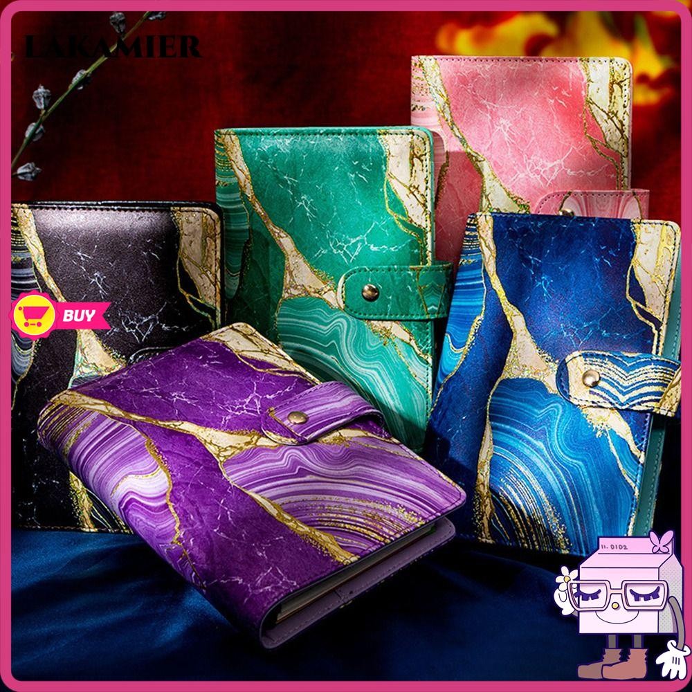 Lakamier ที่เก็บเงิน, A6 Buckle Budget Binder, สีสัน PU หนัง Marble ...