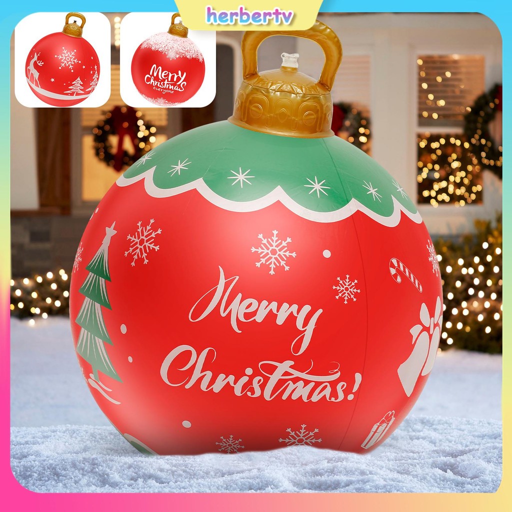 Inflatable Christmas Ball 23 นิ้วขนาดใหญ่กลางแจ้งคริสต์มาส PVC ...