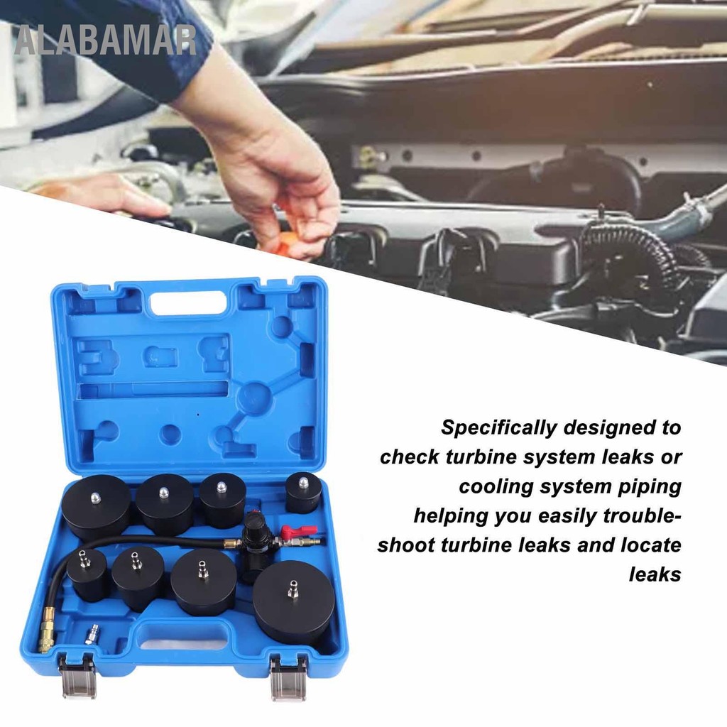 ALABAMAR 9 Pcs Turbo System Leakage Tester Turbocharger Air Pressure ...