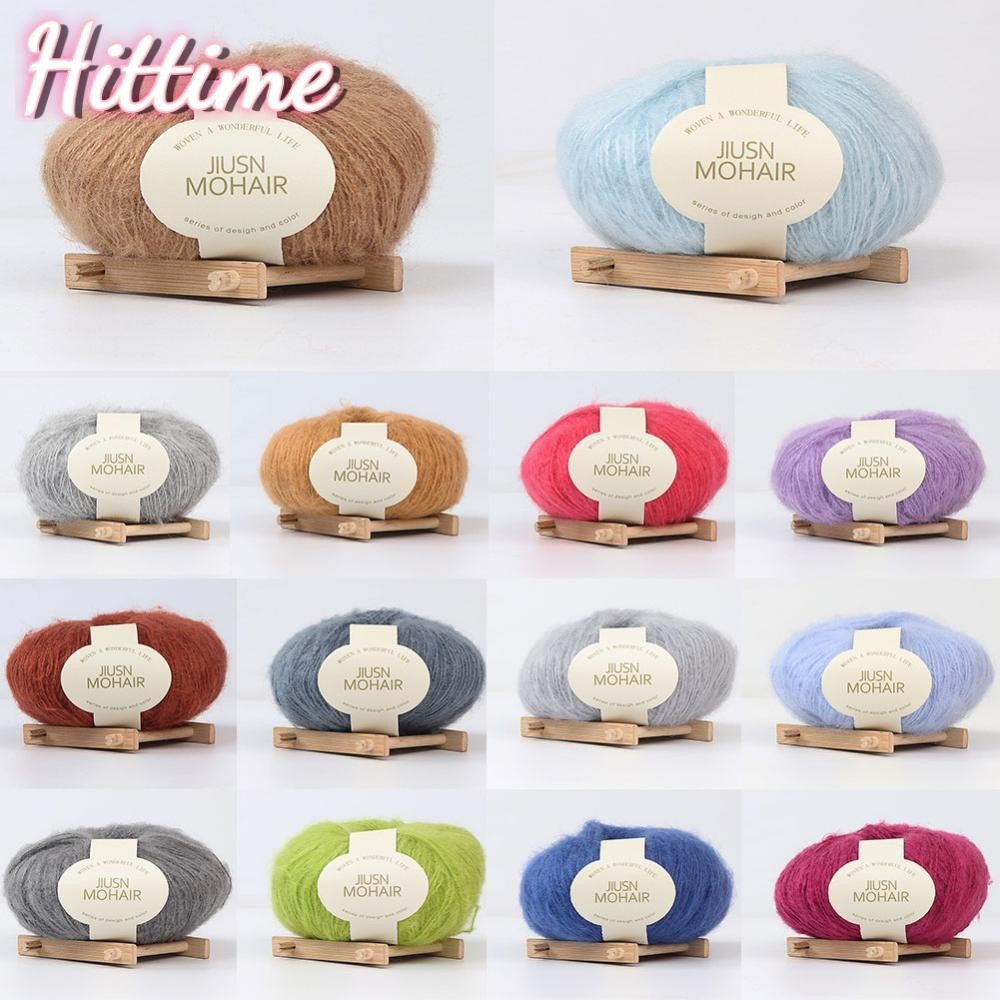 Hittime 25 กรัม/ม้วน Mohair เส้นด้ายนุ่มพิเศษ Warm เด็กขนสัตว์โครเชต์เส้นด้ายสําหรับมือถักเสื้อ ...