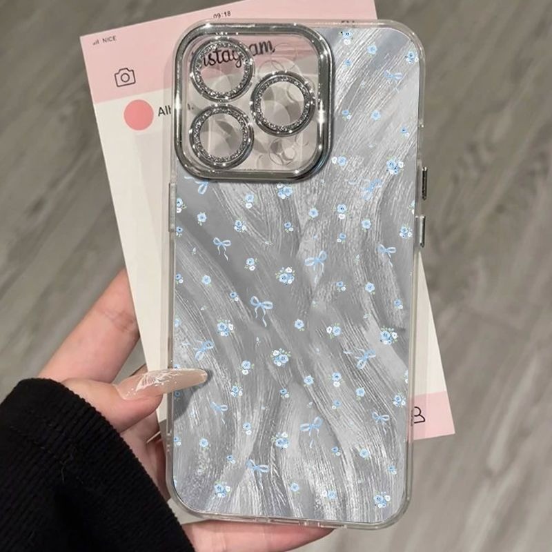️จัดส่งทันที ️เคสไอโฟน11 13 14 15 16 Pro Max Small floral bow Laser Full Cover Case For iPhone ...
