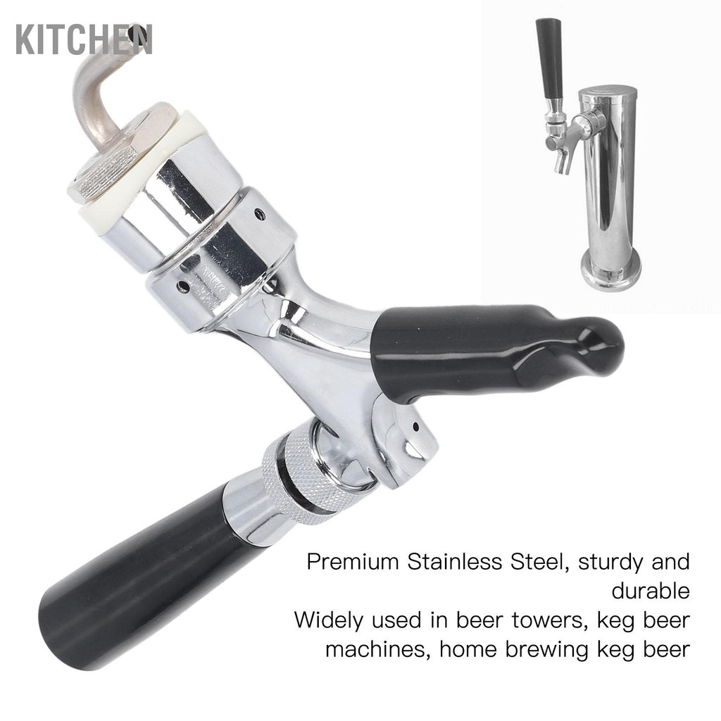 Kitchen Beer Tower Faucet Stainless Steel Kegerator Single Machine Tap ...
