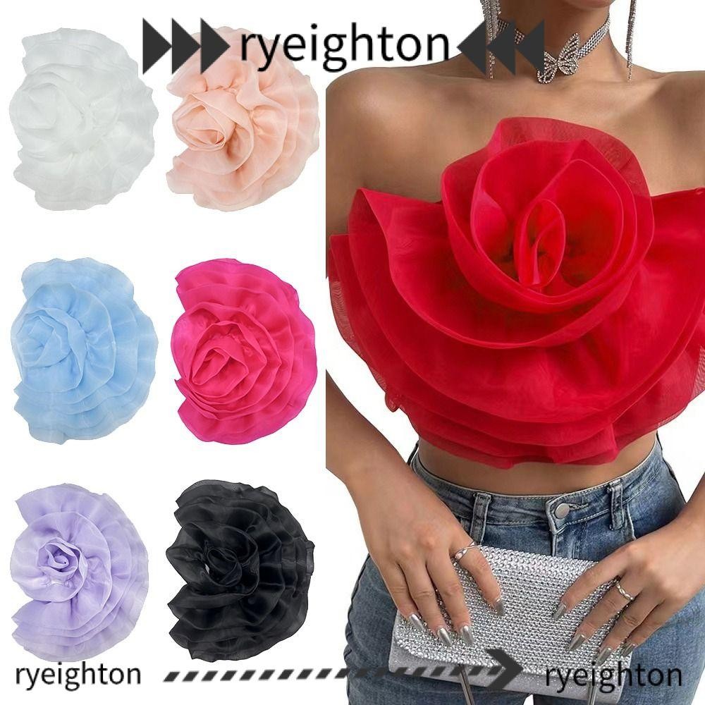 Ryeighton ดอกไม้ Patch, เย็บ Applique อุปกรณ์เสริมไม่สม่ําเสมอ Organza DIY เสื้อผ้า Corsage ...