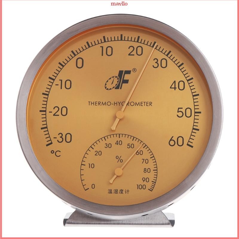 Stainless Steel Analog Dial Hygrometer Temperature Humidity Meter ...