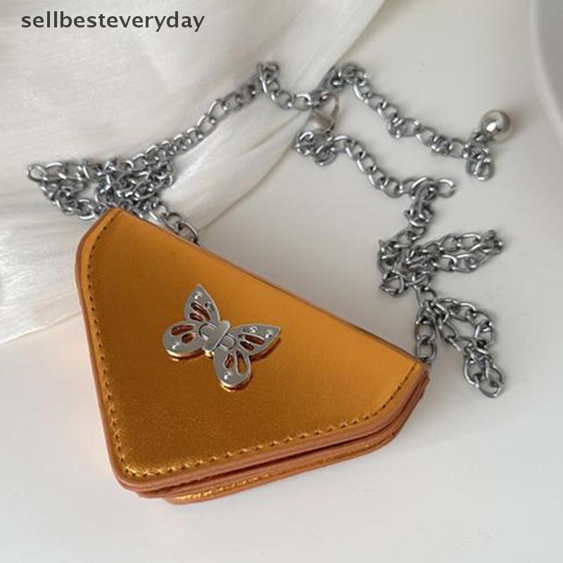 SETH แฟชั่นใหม่ Cross - Body Chain สีทึบมินิสามเหลี่ยมกระเป๋าผีเสื้อ ...