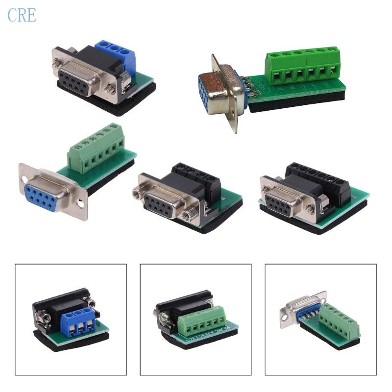 CRE DB9 9PIN ชายหญิง Serial Port Connector to Terminal อะแดปเตอร์ D-SUB ...