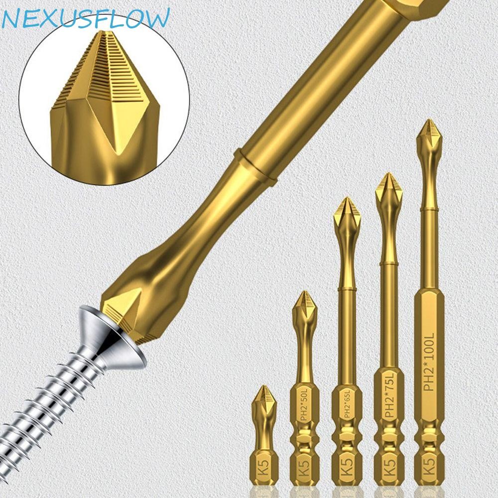 NEXUSFLOW 1/6 ชิ้นชุดหัว, แม่เหล็ก Anti Non-slip Cross Bit, 25/50/65/70/90/150 มม.ผลกระทบ Strong ...