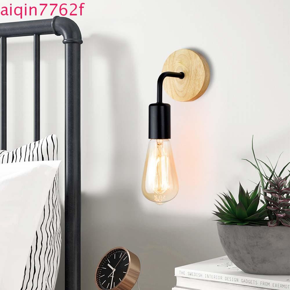 AIQINF โคมไฟติดผนังเชิงเทียนไม้โมเดิร์นสําหรับห้องนอนห้องนั่งเล่นบาร์ Study Coffee โคมไฟข้าง ...