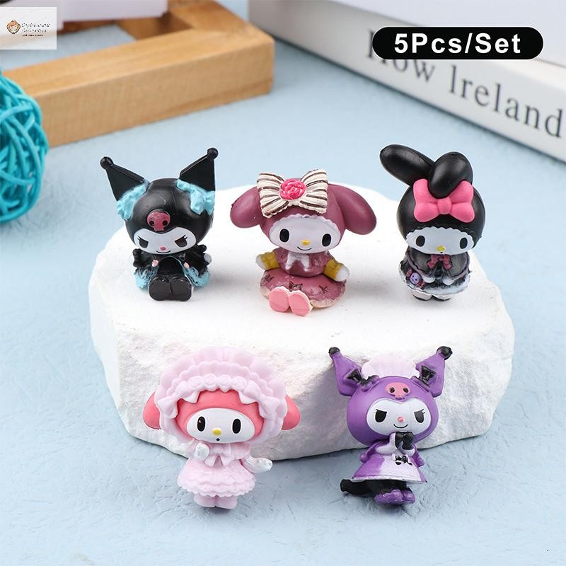 Cod Kuromi รูป Hello Kitty Sanrio การ์ตูน My Melody ตุ๊กตา PVC ตุ๊กตาชุดเครื่องประดับตกแต่งเค้ก ...