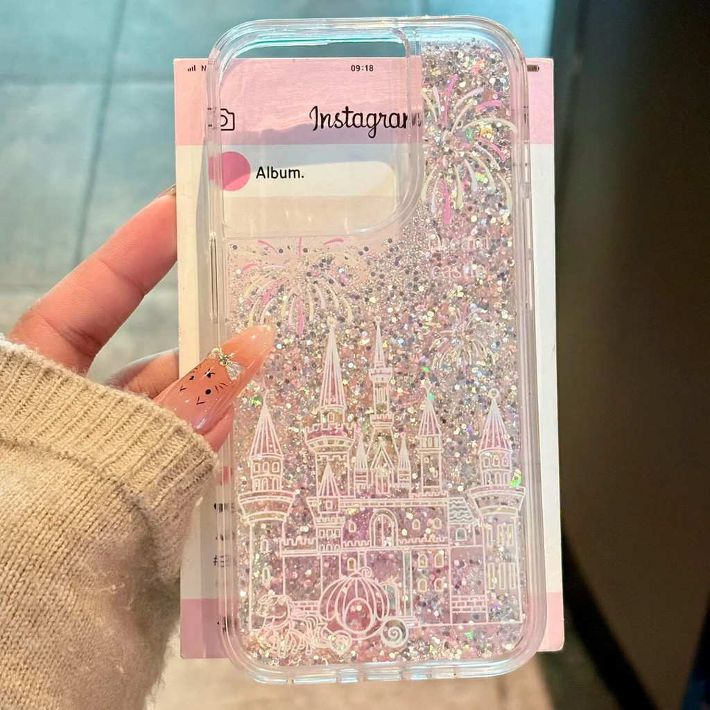 หรูหรา Silvery ฟอยล์ Quicksand Firework เคสโทรศัพท์สําหรับ IPhone 11 ...