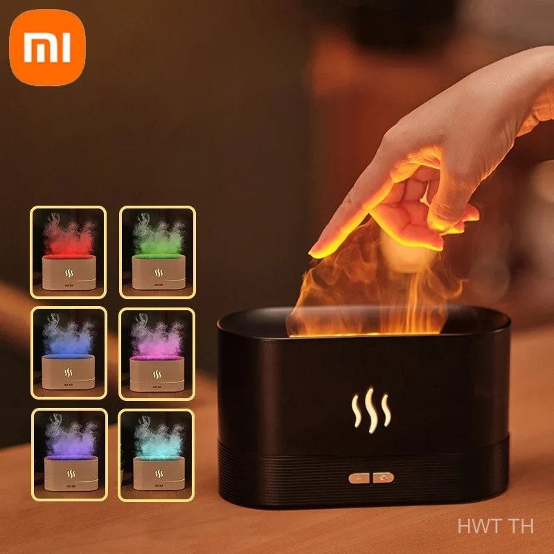 2024 Xiaomi แบบพกพา Cool Mist USB LED เปลี่ยนสีห้อง Water Air Fire ...