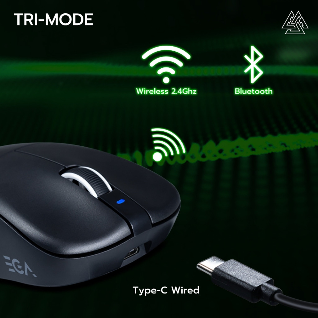 เมาส์เกมมิ่งไร้สาย EGA Type M15 Gaming Mouse Bluetooth/Wireless/Wired ...