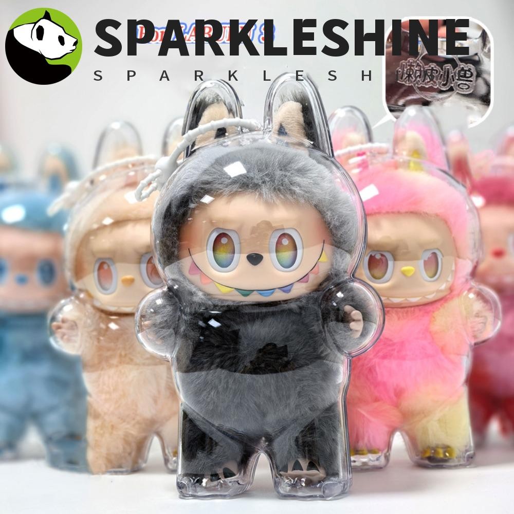 SPARKLESHINE Labubu กระเป๋าเก็บ,โปร่งใส 3rd Generation Labubu เกราะ ...