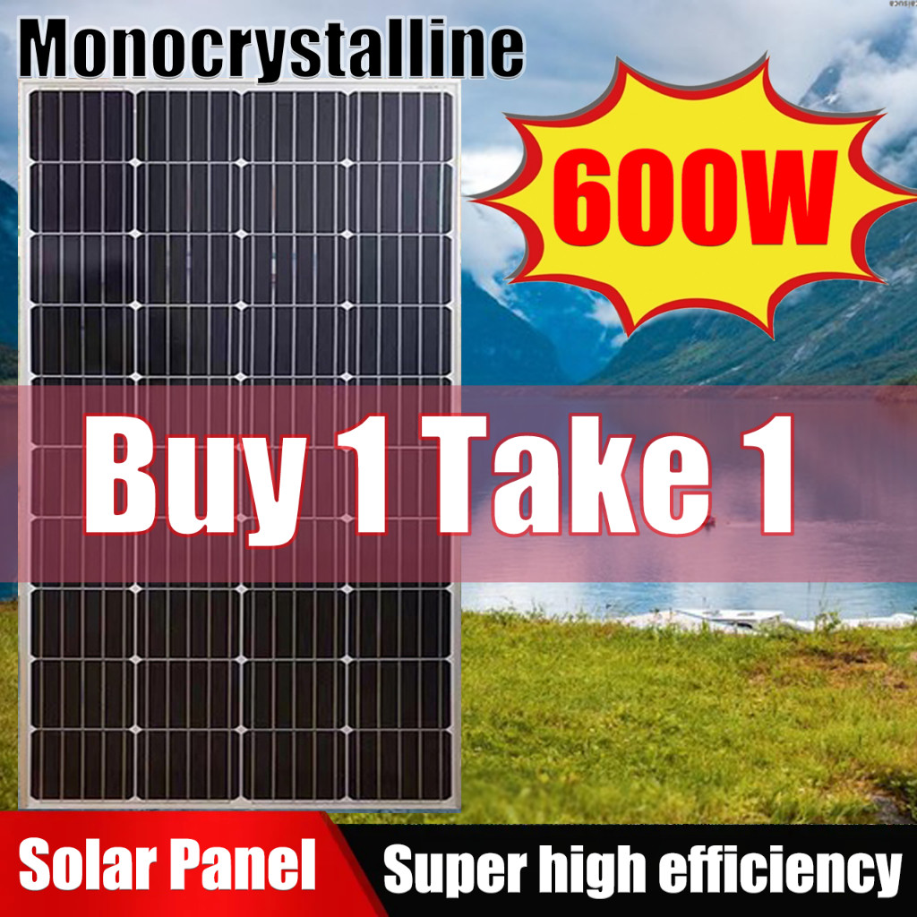 600 Watt Solar Panel 18 Volt Photovoltaic Solar Module Panel Generator Set for Home | Shopee ...