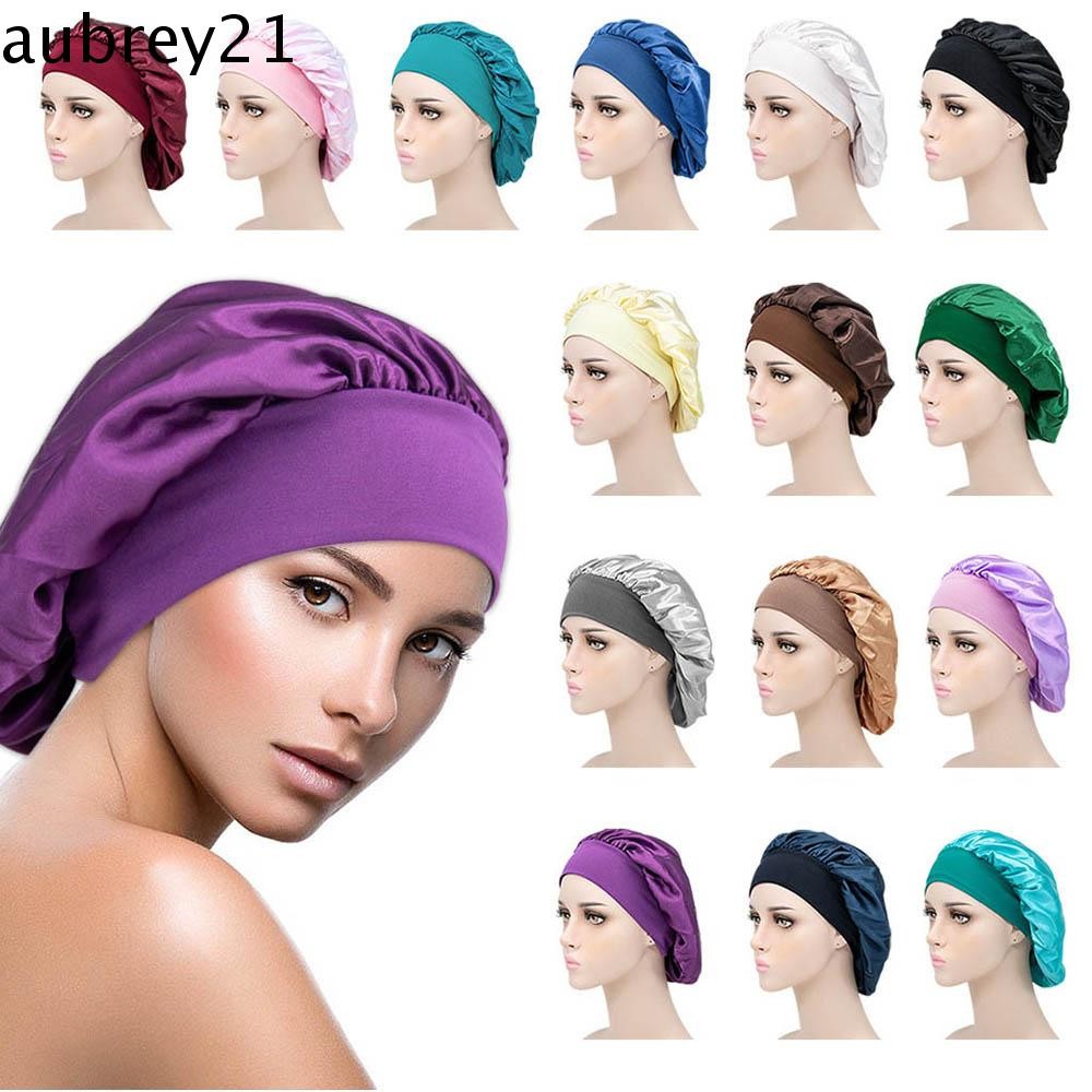 Aubrey1 หมวกนอนกว้างสบาย Nightcap ผู้หญิง Lady Night Sleep Bath ซาติน ...