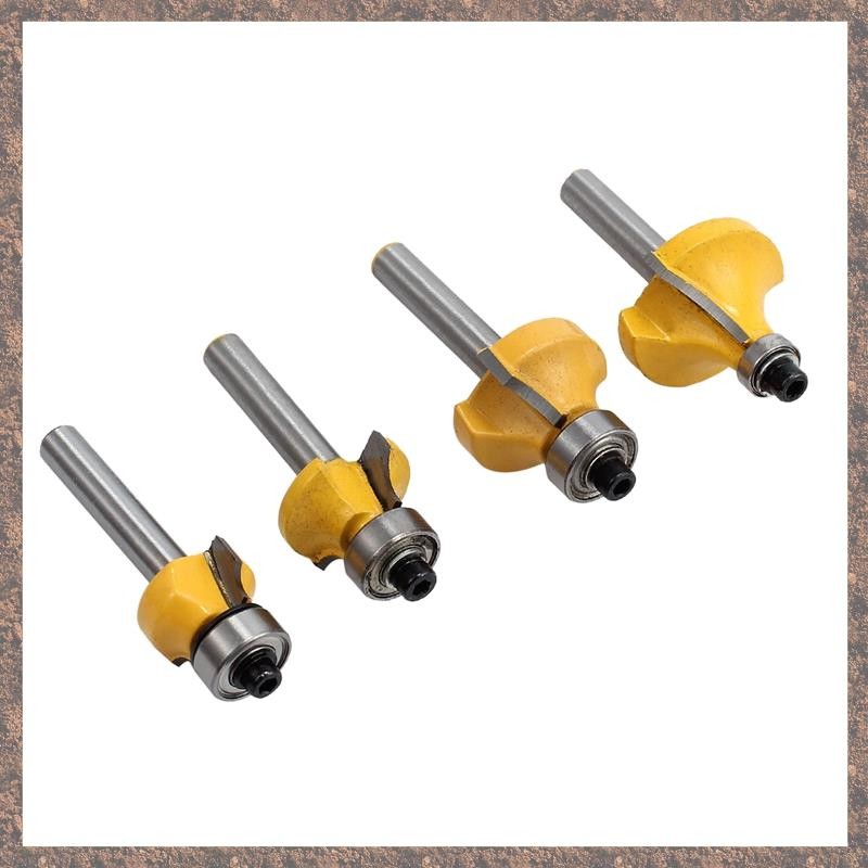 [CVOD] 4x Round over Edging Router Bit Set 1/4 นิ้ว Shank 1/2 นิ้ว 3/8 ...