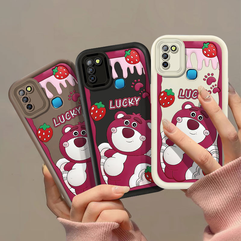 น่ารักสตรอเบอร์รี่หมีเคสโทรศัพท์สําหรับvivo V1901A V2026 V2033 V2027 ...