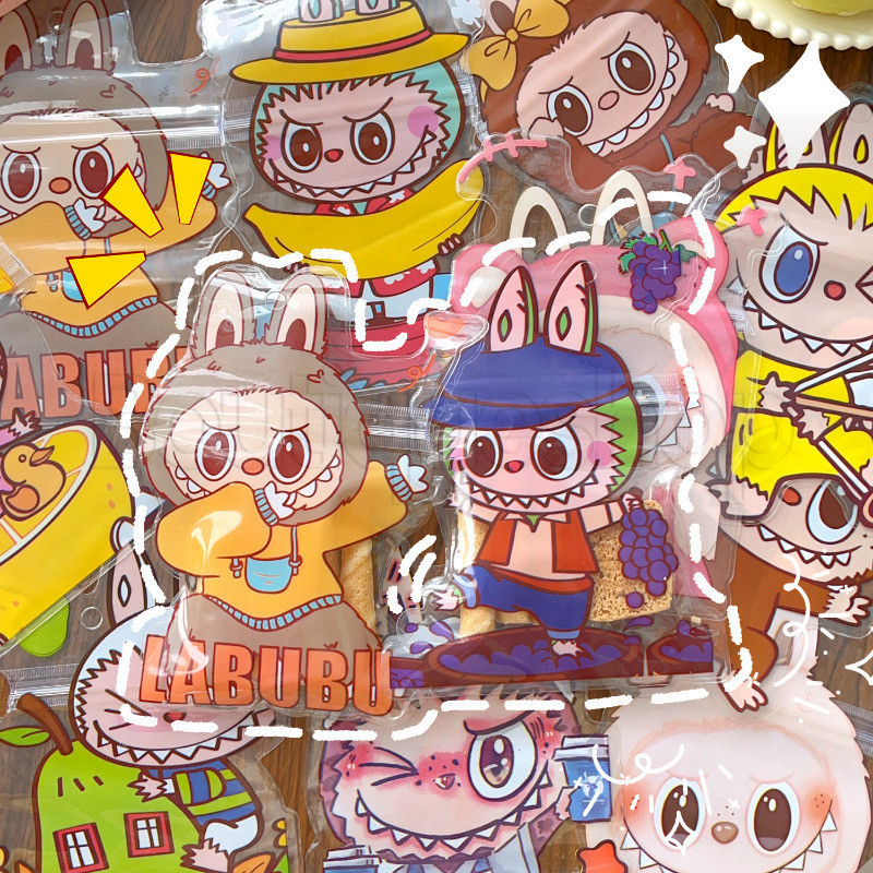 การ์ตูน Labubu Self-sealing Bags - Small Jewelry Storage Pack - Biscuit ...