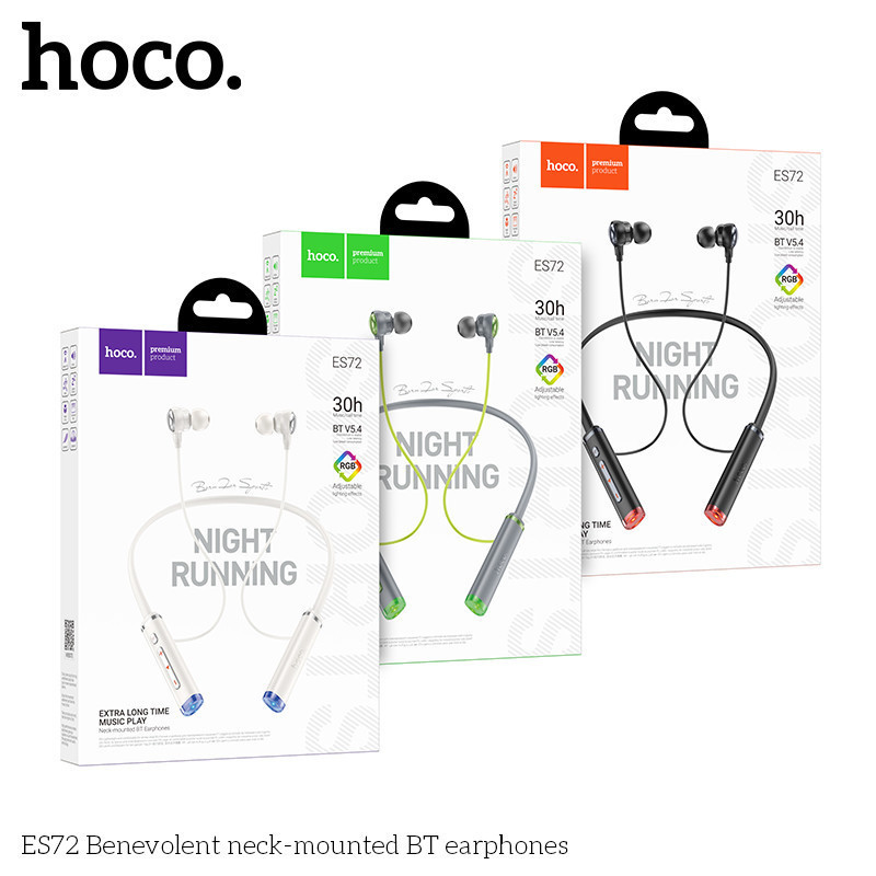 Hoco ES72 หูฟังบลูทูธ 5.4 แบบคล้องคอ ใช้ได้ต่อเนื่อง 30 ชม. ไมค์ในตัว ...