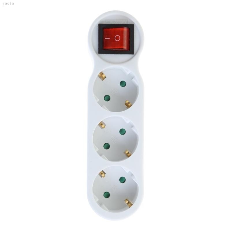Yao 250V16A EU Power Adapter 3 Jack Outlet ปลั๊กไฟรูกลม ใช้ในร่ม ...