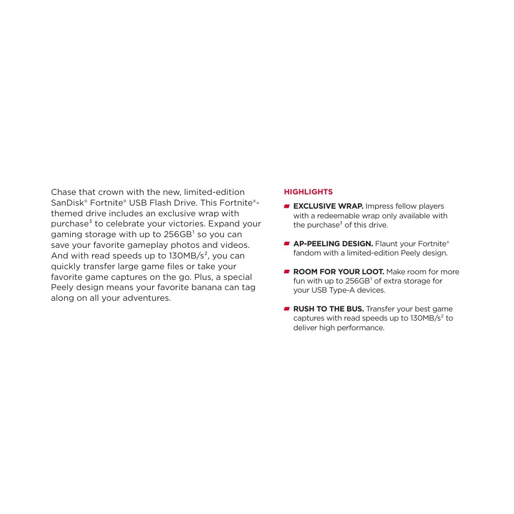 SanDisk Fortnite USB Up to 130 MB/s Flash Drive, Peely Edition 64GB ...