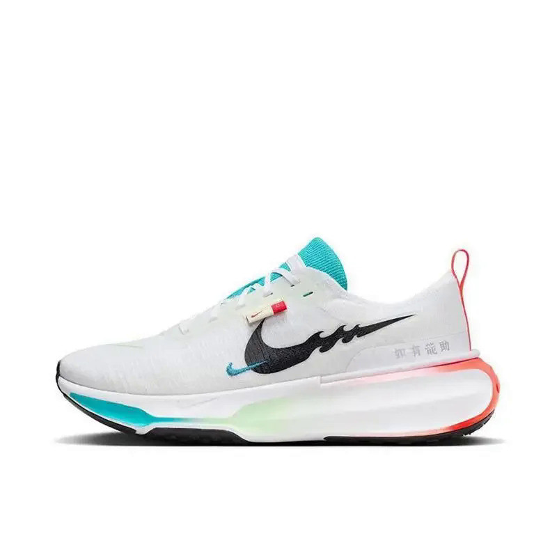 Zoomx Invincible Run Flyknit 3 unisex สีขาวสีฟ้าสีส้ม Cushioned Air ...