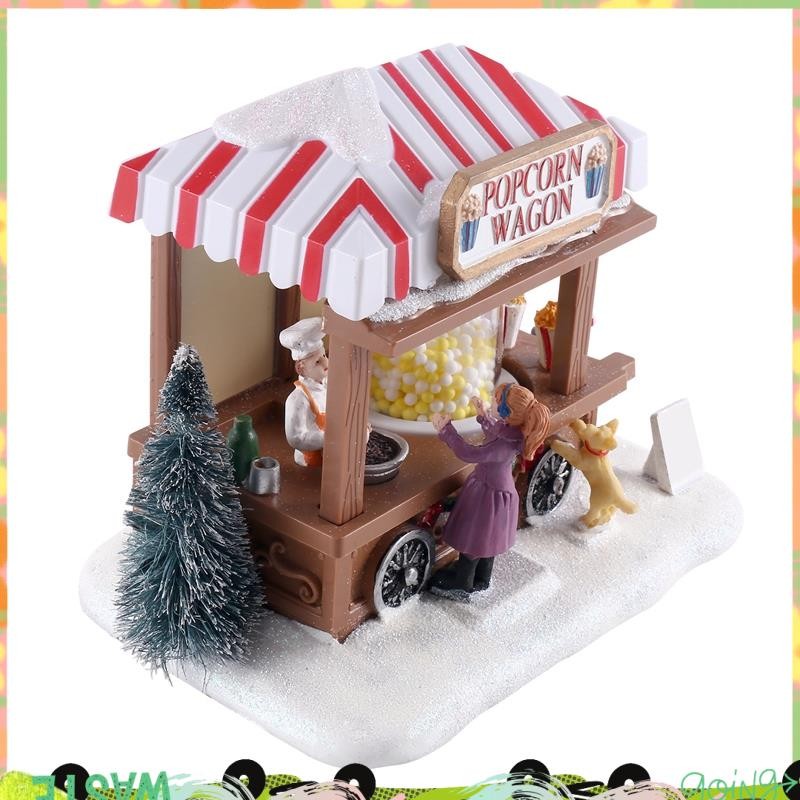 Super LED Lighted Houses หมู่บ้านวันหยุดคริสต์มาสหลากสีพร้อมบ้านป๊อปคอร ...