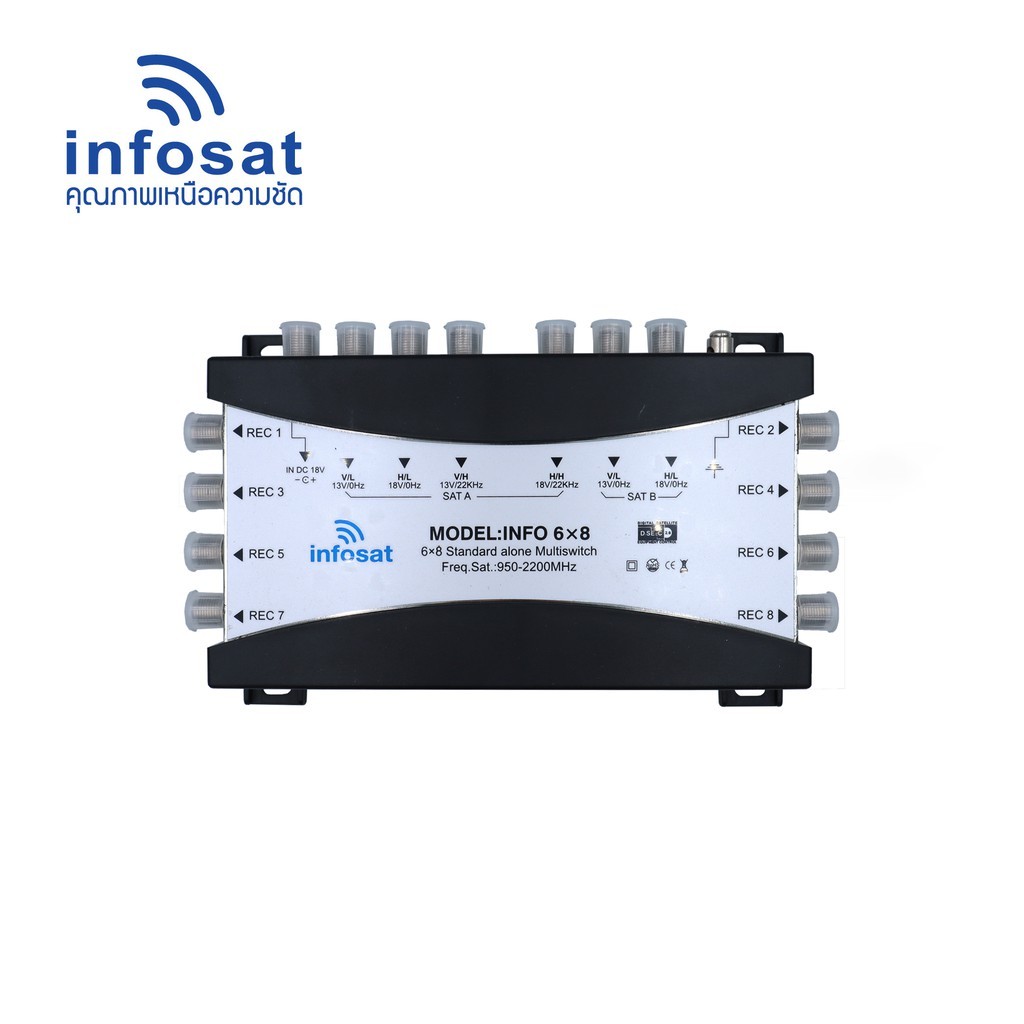 INFOSAT Multi-Switch INF- 6X8 สำหรับ 3 จานดาวเทียม 8 จุดรับชมอิสระ ...