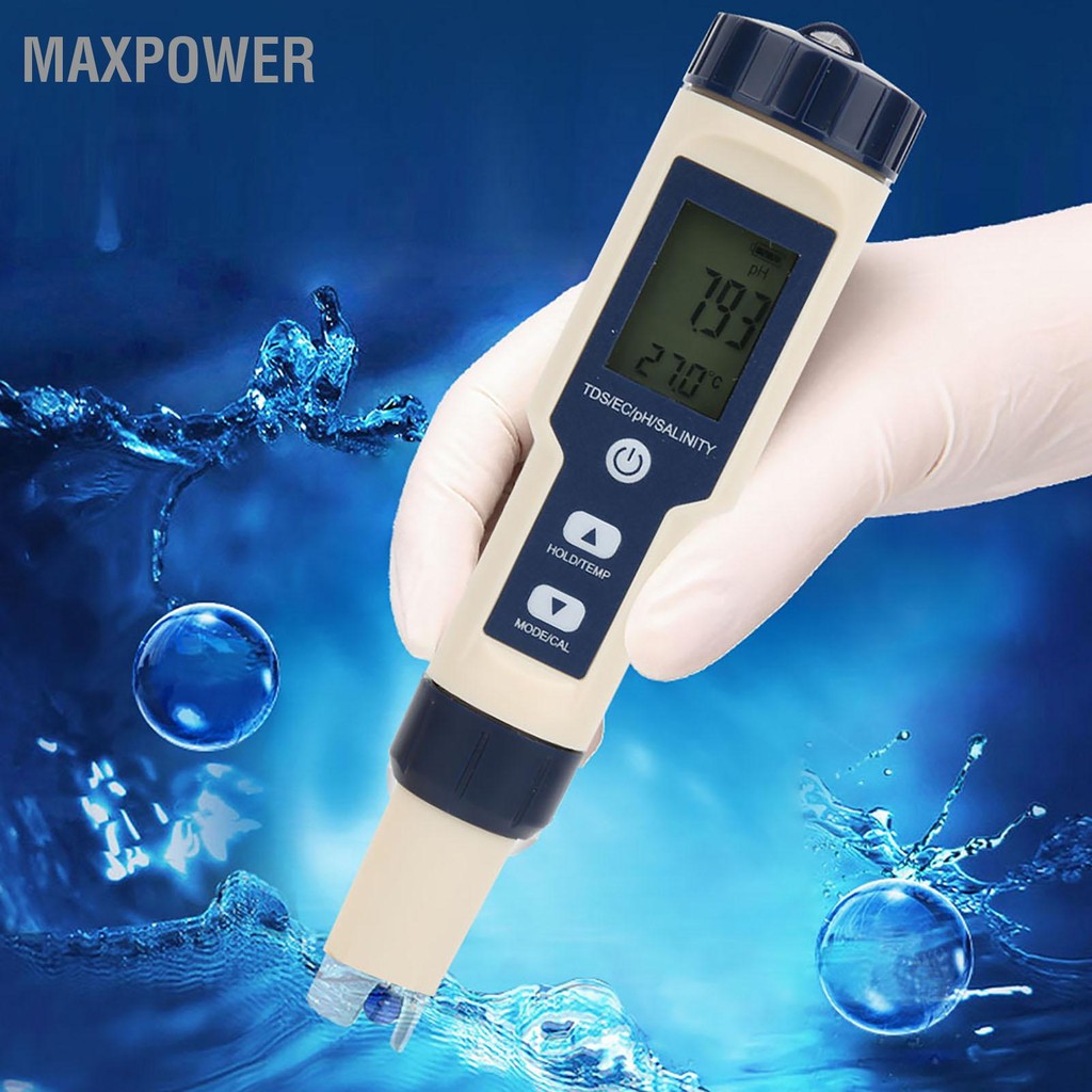 Maxpower EZ-9909 5 in 1 Function Water Quality Testing Meter PH ...