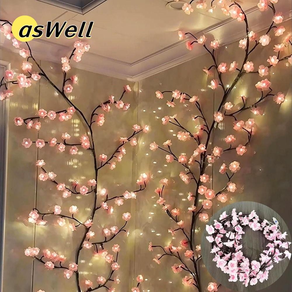 Aswell ไฟกิ่งดอกซากุระพร้อมรีโมท 8 โหมดไฟ LED ไฟกิ่งต้นไม้สําหรับผนัง ...