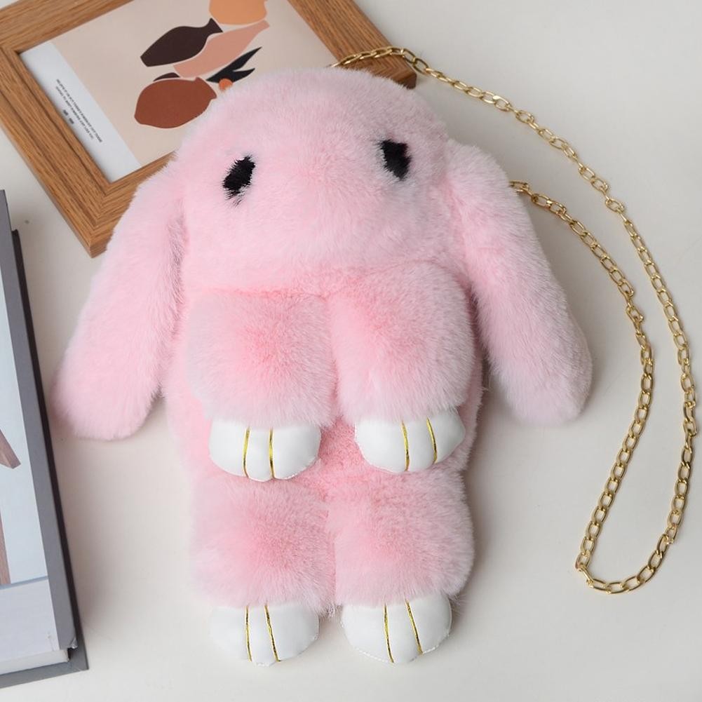 Super Cute Furry Rabbit Crossbody Bag For Women And Children Doll Bag ...